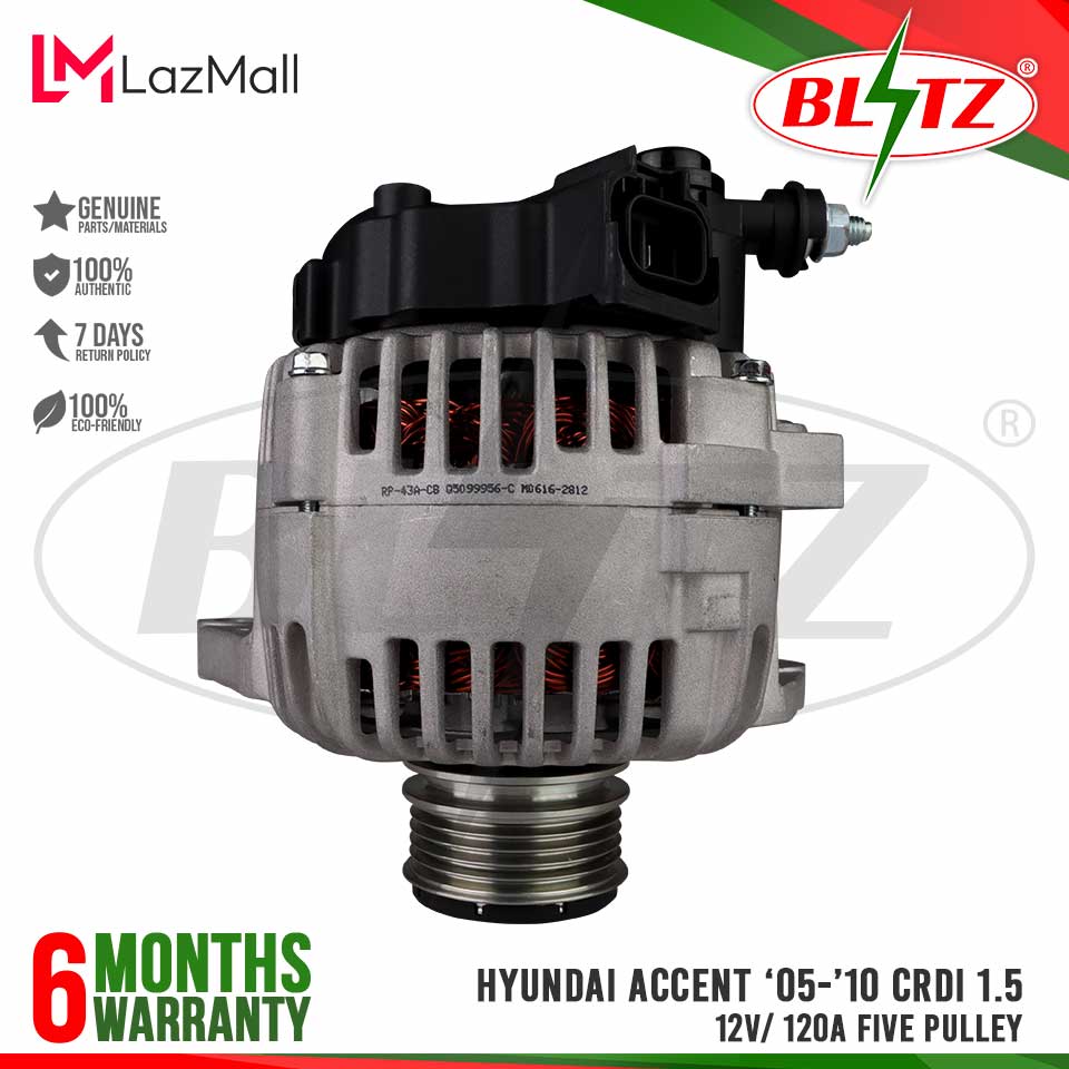 BLITZ ALTERNATOR ASSEMBLY HYUNDAI ACCENT CRDI 1.5 (2005-2010) 12V/ 120A ...