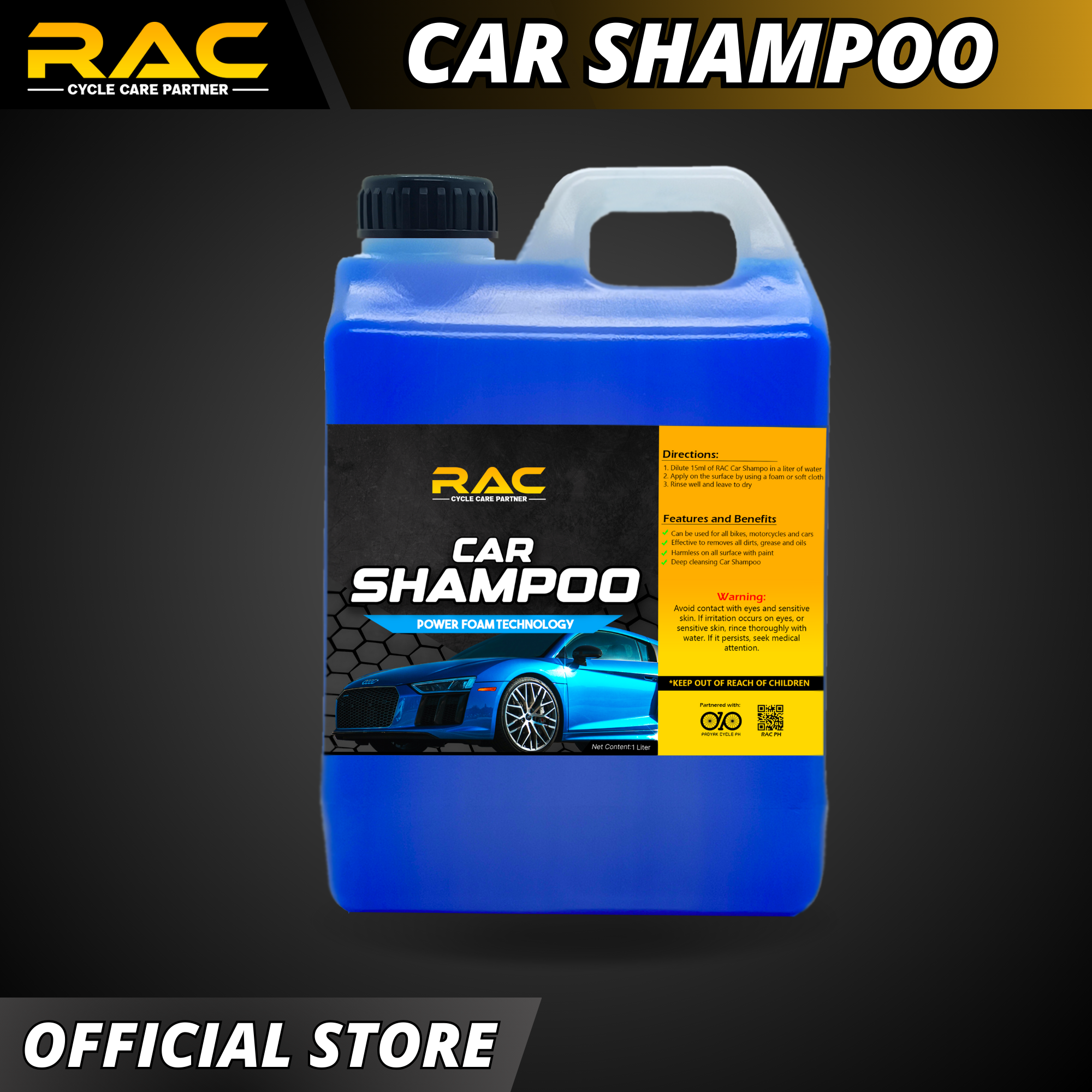 RAC 1 Liter Car Shampoo with Foam Booster | Lazada PH