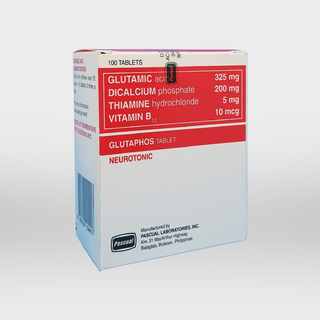 Glutaphos Neurotonic (Glutamic acid and Dicalcium phosphate) 100 Tablet ...