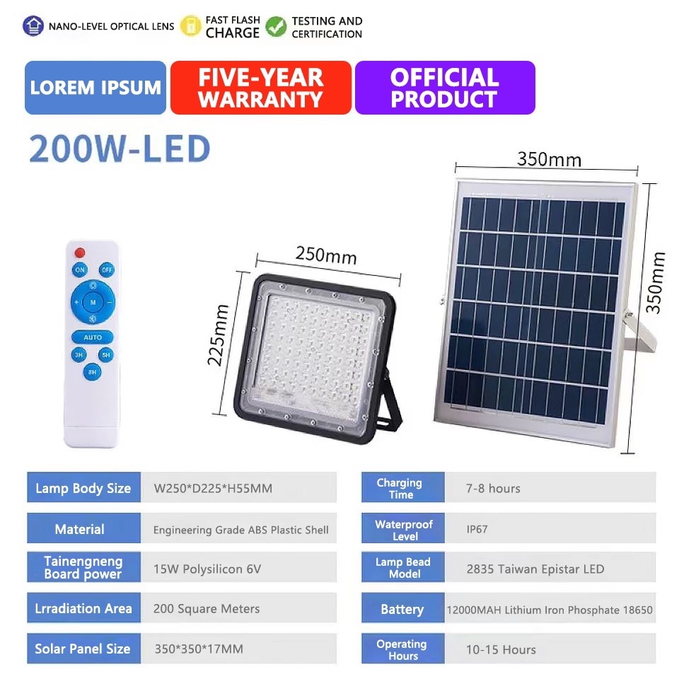 FSL Heavy Duty Solar Light Lens 4 in 1 Solar IP67 Outdoor Waterproof ...