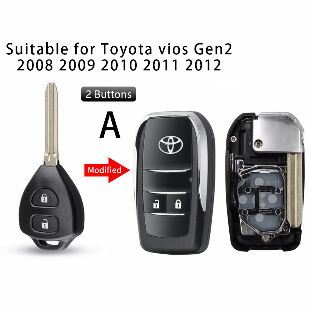 TOYOTA Flip Key Cover Replacement Remote Shell Case for Toyota Vios ...