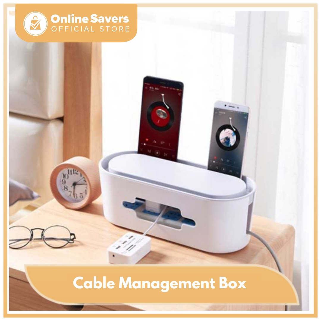 Onlinesavers Cable Management Box Hide Wires and Surge Protector Box ...