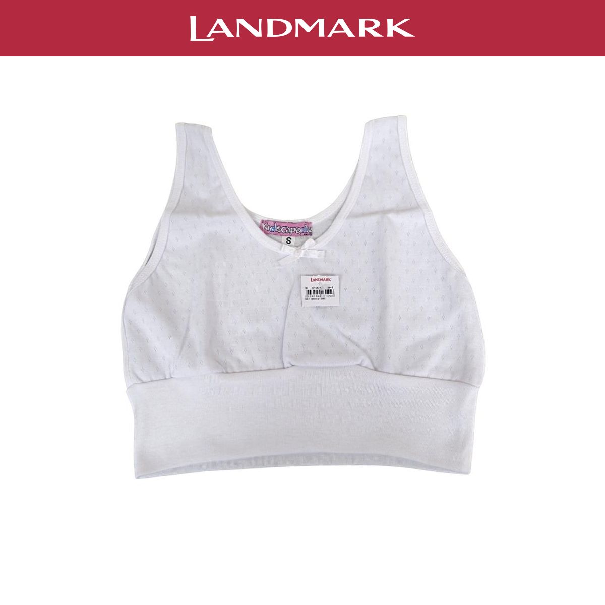 Landmark Half Sando Bra With Band Diamond Design And Ribbon White ...