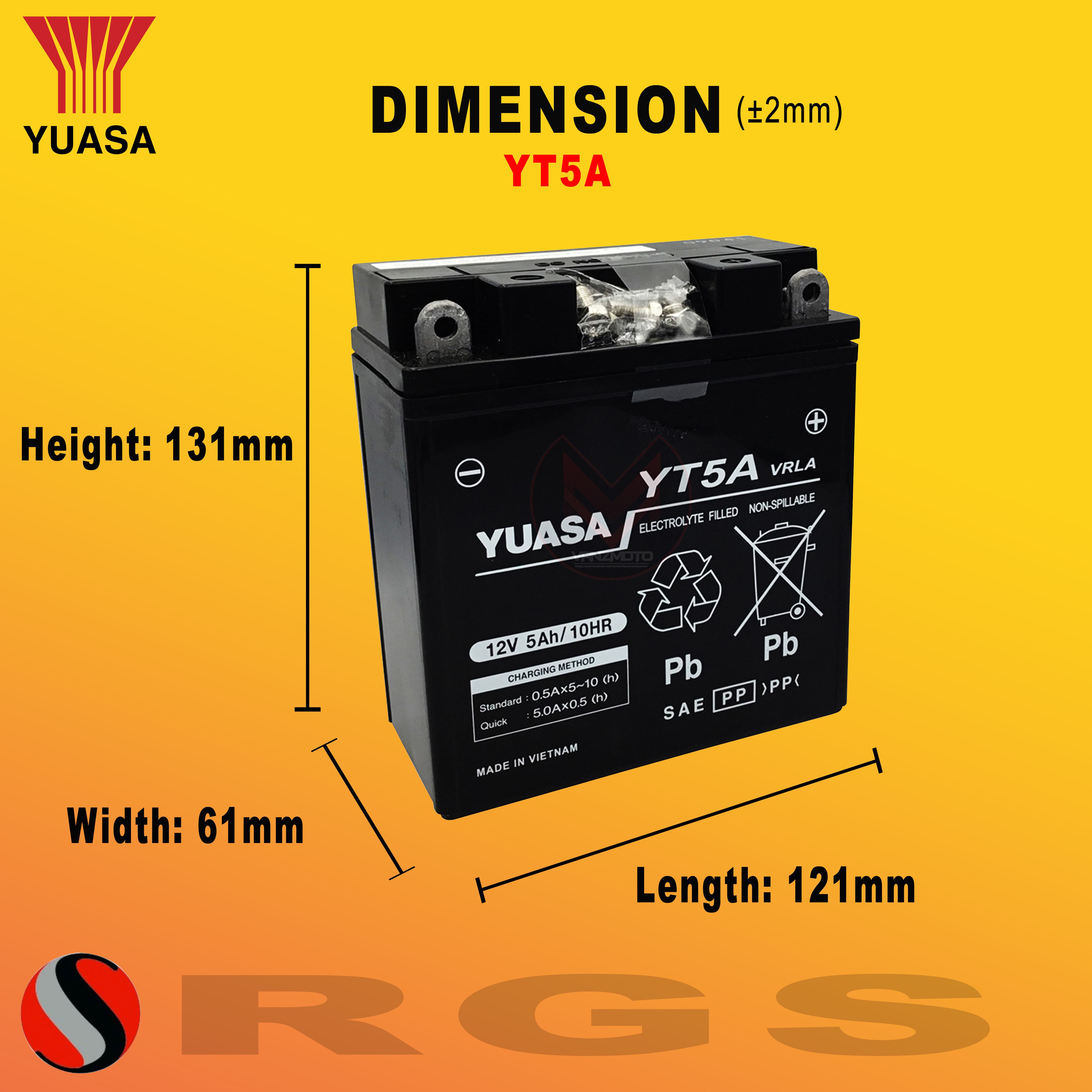 YUASA YT5A (SAME AS YB5L) - Factory Activated Maintenance Free (Best ...