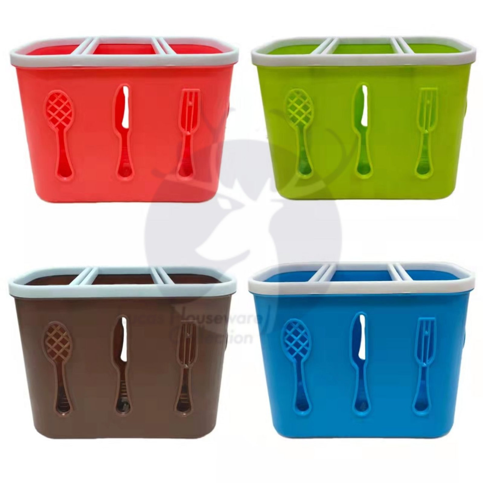 KOREAN STYLE SPOON AND FORK HOLDER CUTLERY HOLDER 2 GRID / 3 GRID EASY ...