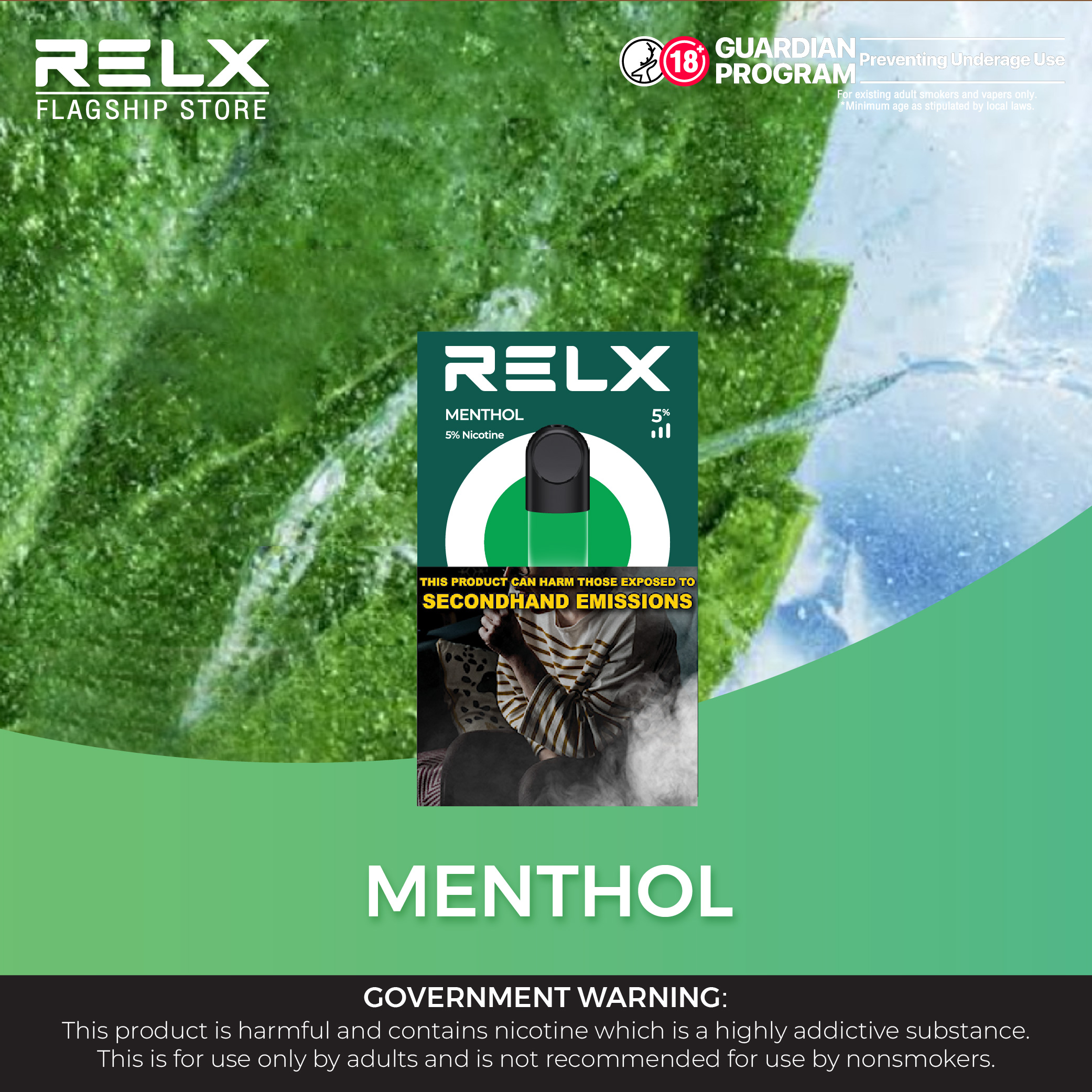 RELX Pod Pro 2 - Pod Pack Menthol 50mg/g GHW (Vape Juice) Pod Pro ...