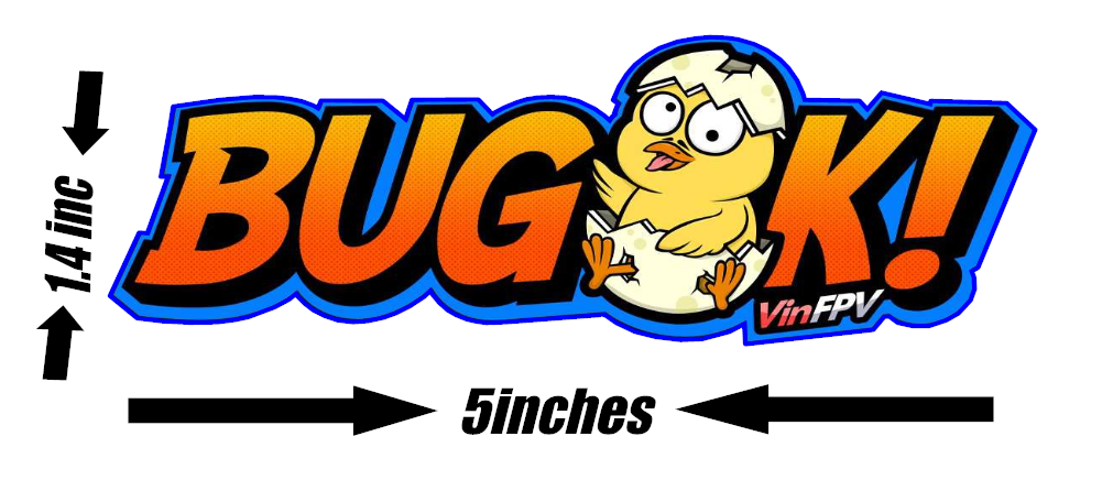 1Pc. BUGOK STICKER LOGO 3years warranty LxH 5"x1.4" *fade proof *water ...