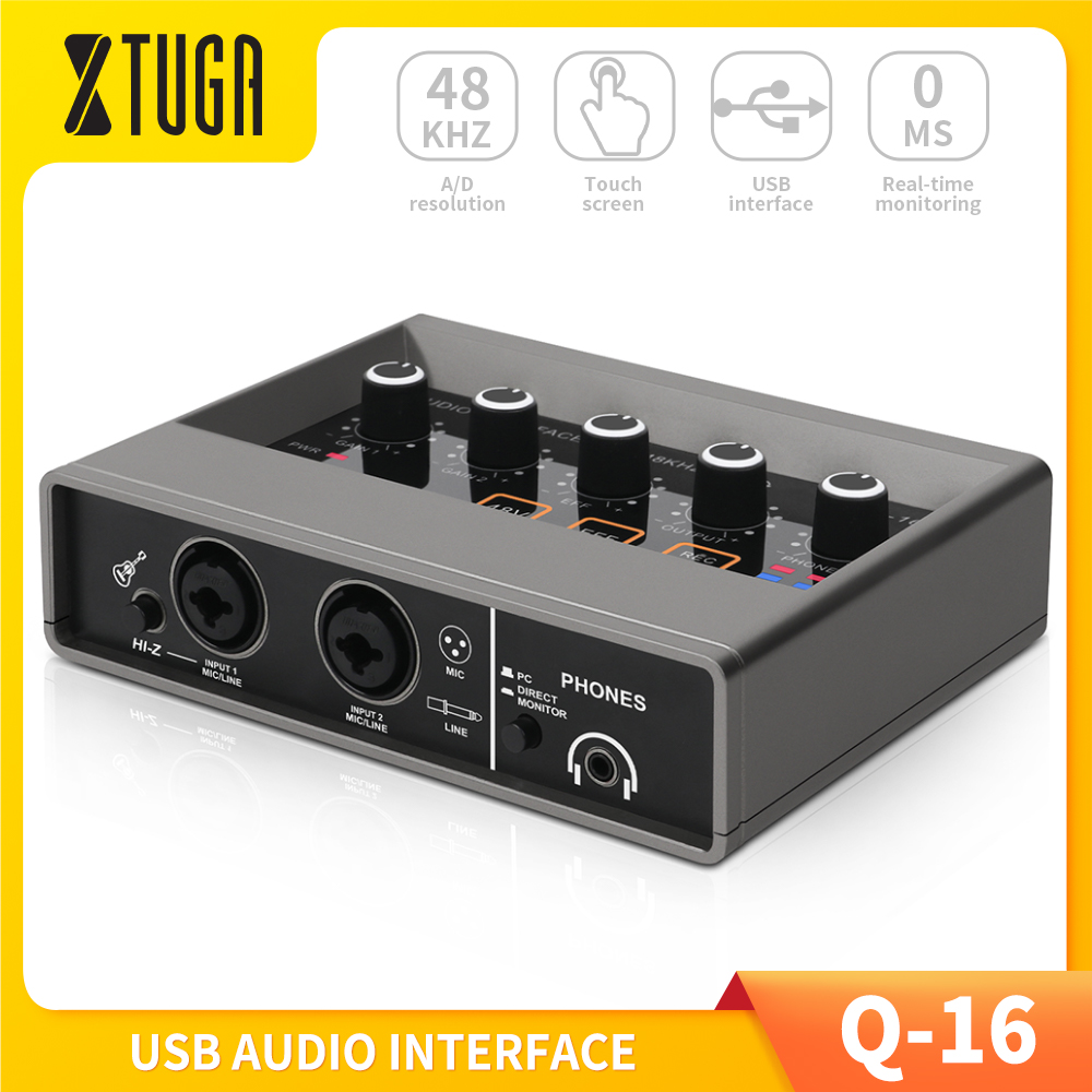 Q-16 Professional Audio Interface USB Recording Sound Card with 16 bit ...