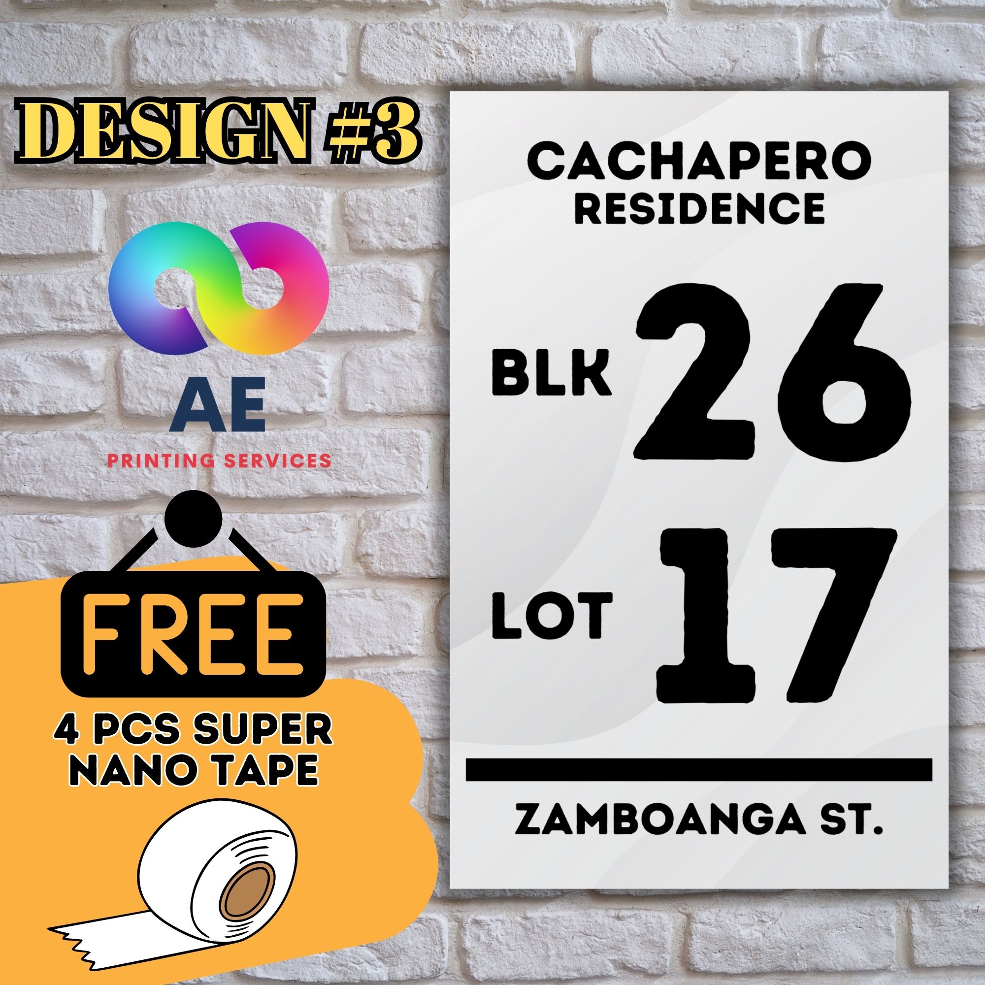 Customized House Number Plate Address (3mm Thick Sintra Board) 5x8inch ...