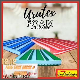 ORIGINAL URATEX 4INCH THICK FOAM WITH COVER/ URATEX MATTRESS/ FOAM WITH ...