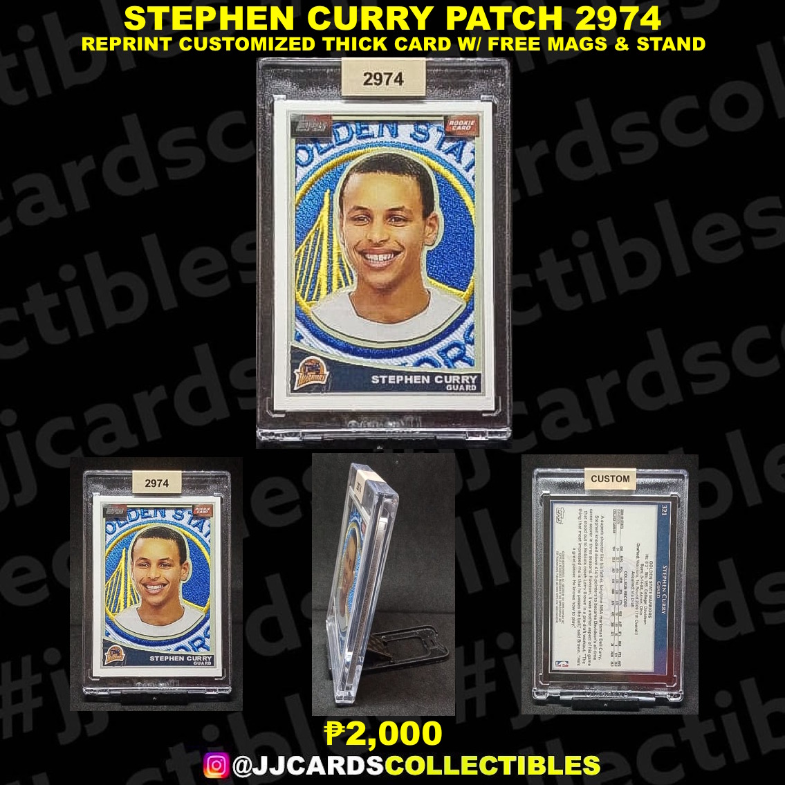 Stephen Curry Patch 2974 Reprint Customized Thick Card with Free Mags ...