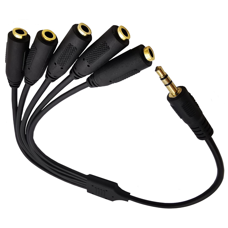 3.5mm 1 to 5 Splitter Stereo Plug Male to 1/8 inch 3.5mm Stereo Jack ...