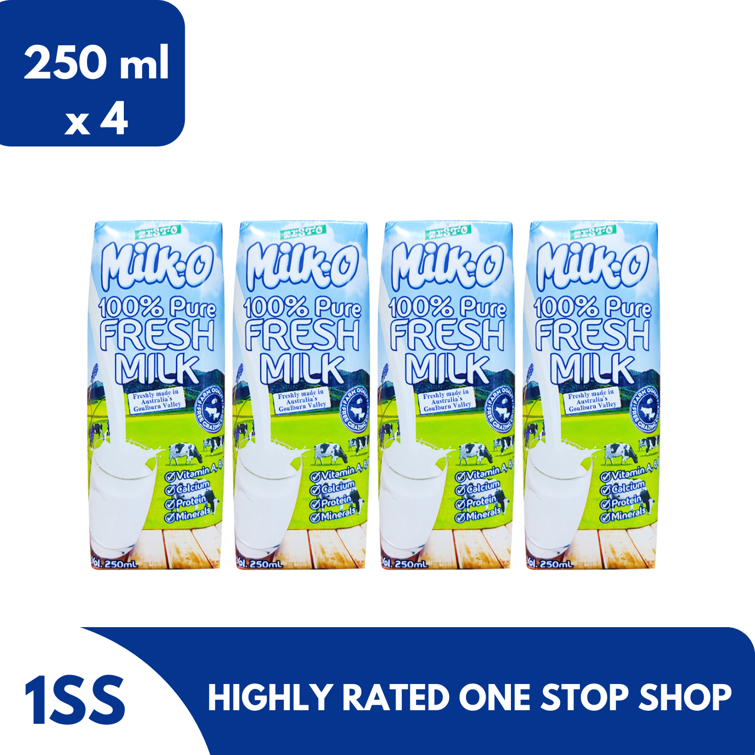 Zesto Milk-O Pure Fresh Milk, 250ml set of 4 | Lazada PH