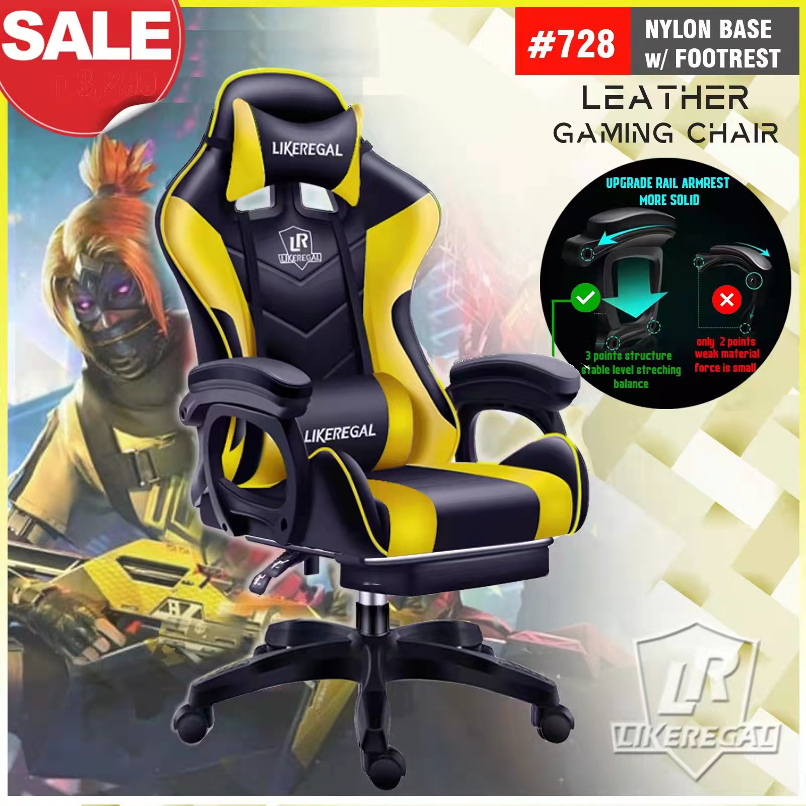 GAMING CHAIR LIKEREGAL Computer Chair, Home Office Chair, Racing Chair ...