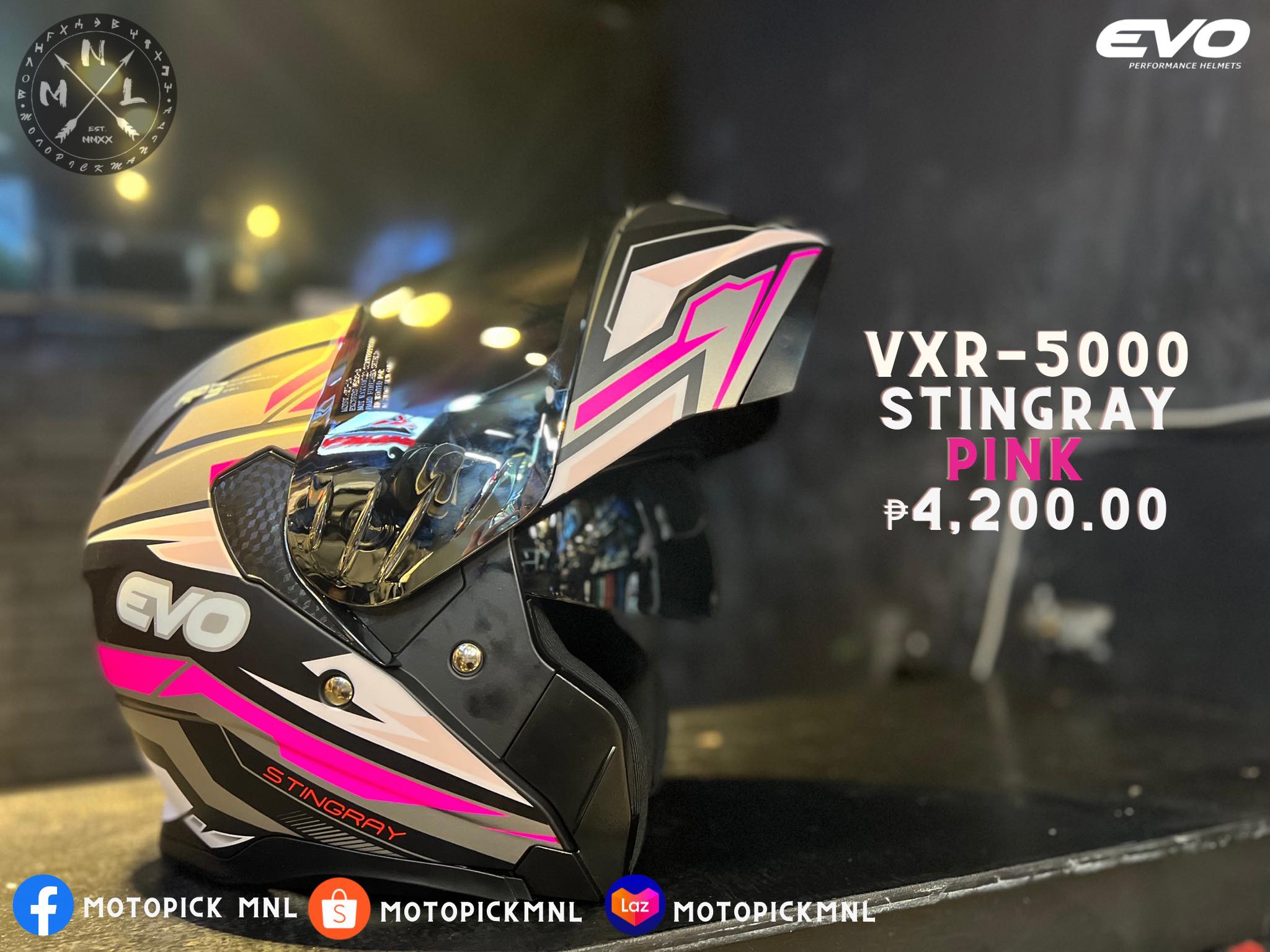 EVO HELMETS VXR-5000 STINGRAY MODULAR HELMET WITH FREE CLEAR LENS ...