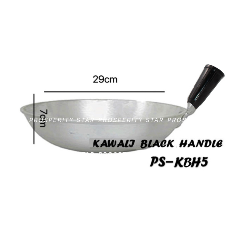 Kawali / Cawali Single Black Handle Aluminum Frying Pan thick/makapal ...