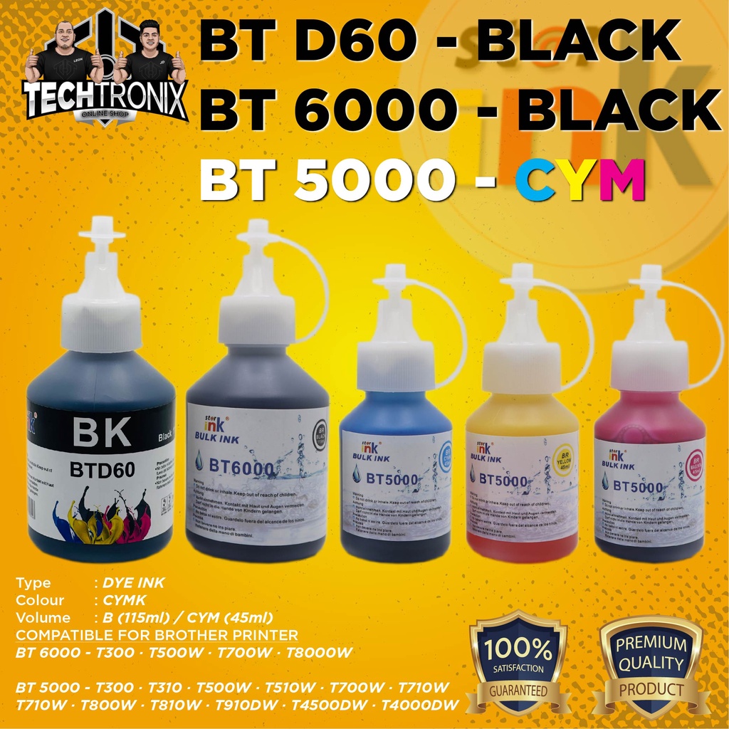 practical Brother Ink BTD60 BT6000 BT5000 Ink Refill For Brother DCP ...