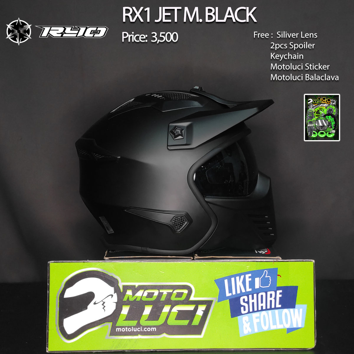 RYO Full-Face RX-1 JET HELMETS | Lazada PH