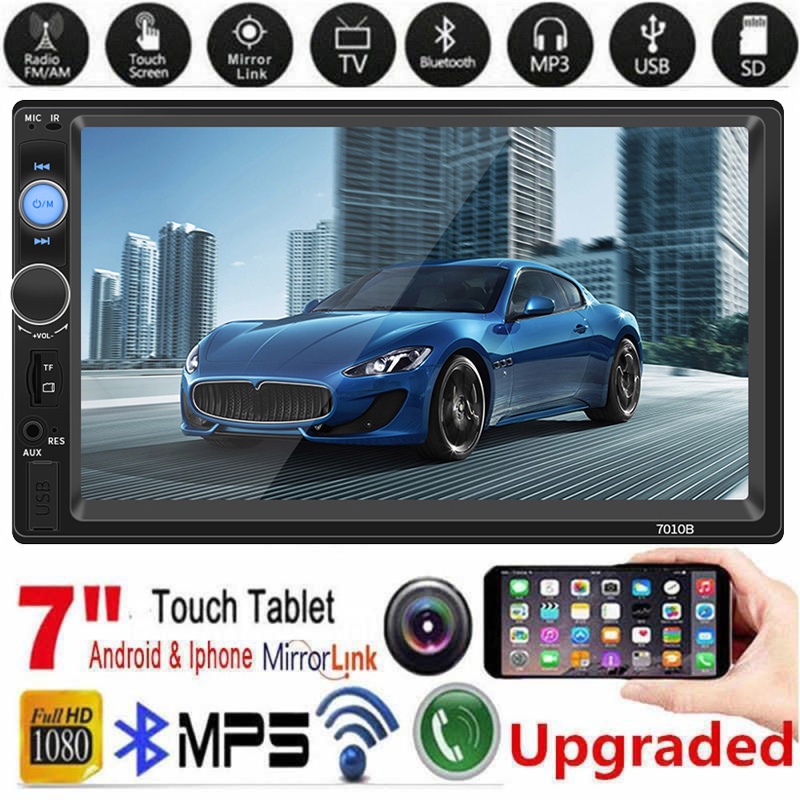 Android TV Mp5 Player Double DIN Car Radio 7 inch with Bluetooth Hands ...