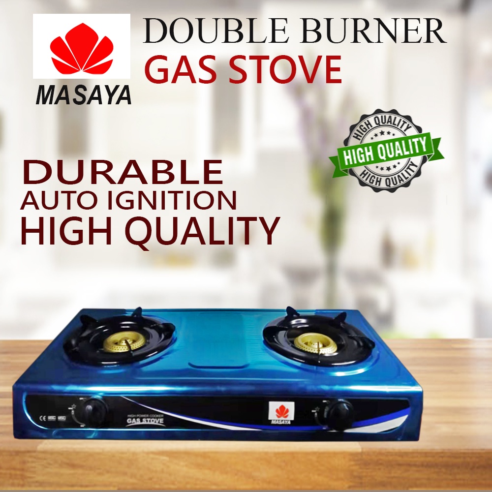 COD MICROBISHI/MASAYA Heavy Duty Double Burner Gas Stove Stainless Body ...