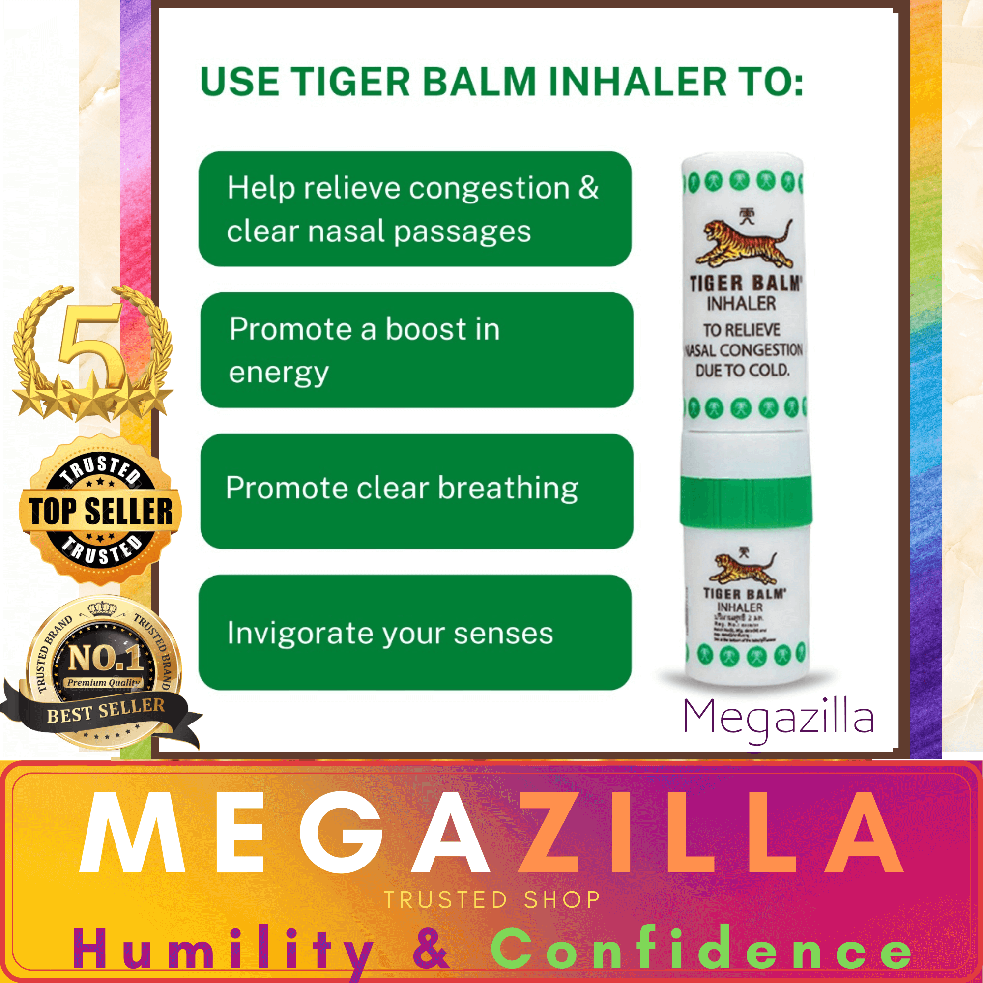 Tiger Balm Inhaler – Thailand Nasal Inhaler and Oil 2 in 1 Curing Colds ...