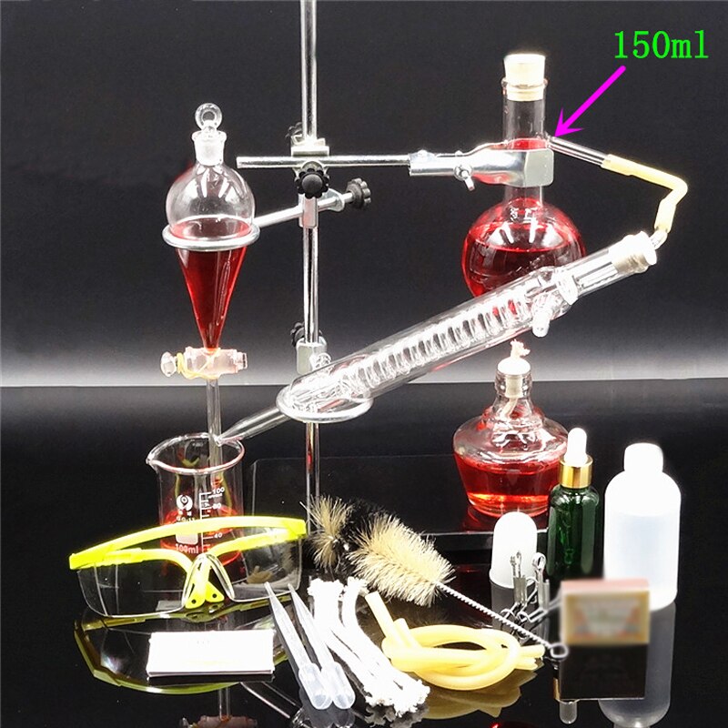 Small Size 150Ml Glass Essential Oil Steam Distilling Set Lab Apparatus ...