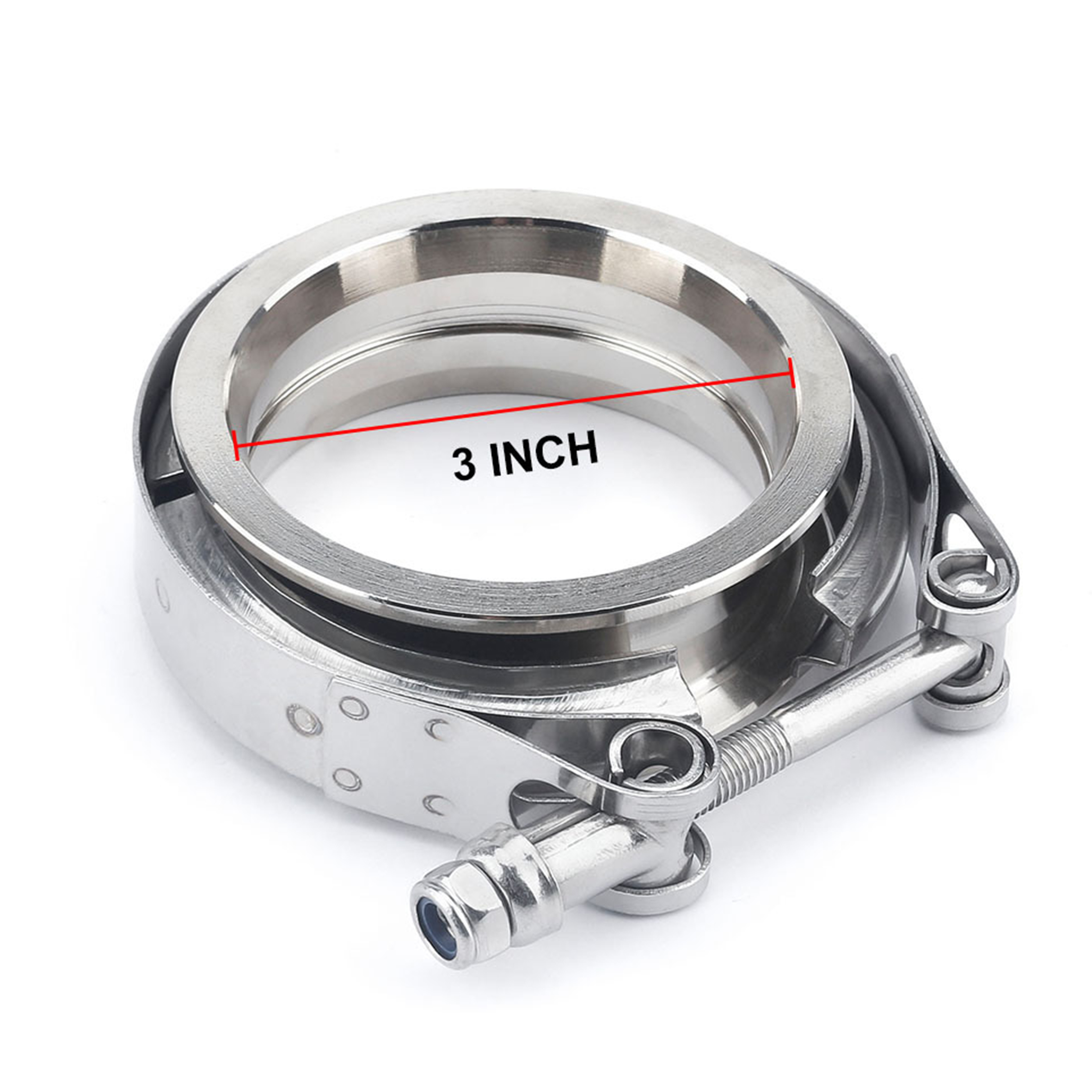 304 Stainless Steel 2" 2.5" 3" Car Motorcycle V Band Clamp Exhaust Pipe ...
