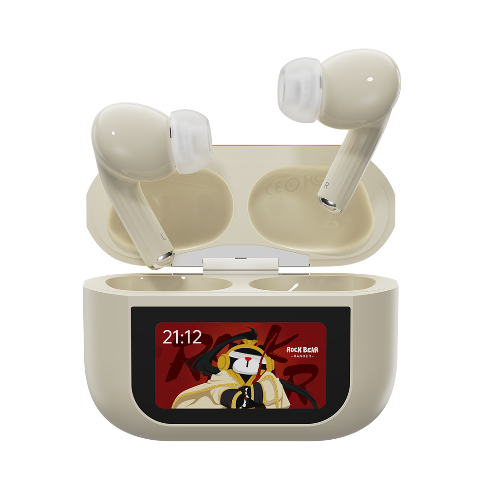 Rock Space A5 Pro Smart Touch Screen ANC TWS Earphones Bluetooth 5.4 ...