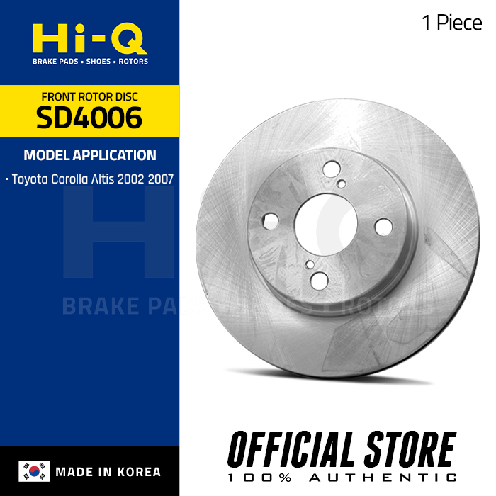 Hi-Q Premium Front Brake Rotor Disc for Toyota Corolla Altis 2002-2007 ...