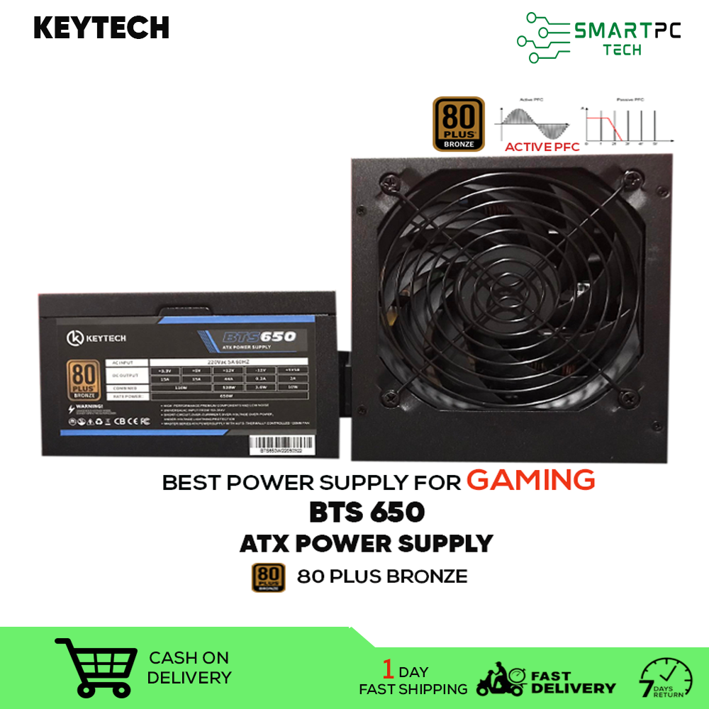 SmartPCTech Best Buy KEYTECH BTS650 ATX Power Supply 80Plus Bronze ...