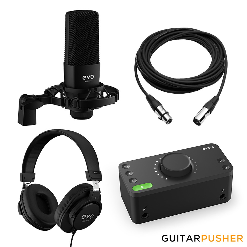 Audient Mic, Headphones And Evo4 2-In/2-Out Digital Audio Interface For ...