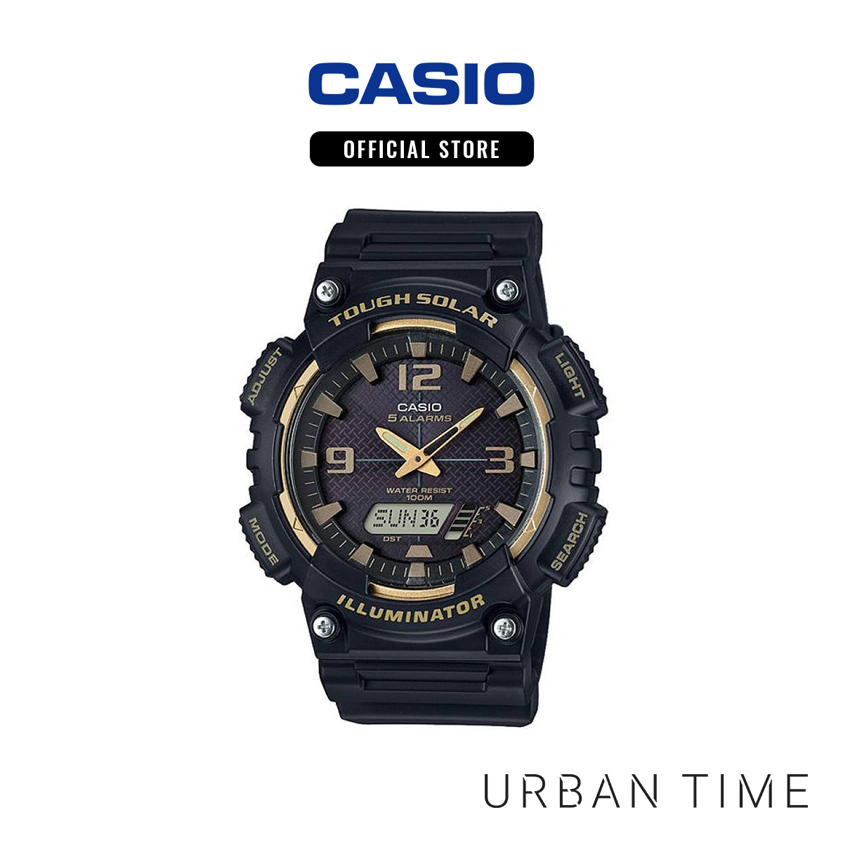 Casio Tough Solar Black Resin Bracelet Analog-Digital Watch GNY-AQ-S810W-1A3VDF | Lazada PH