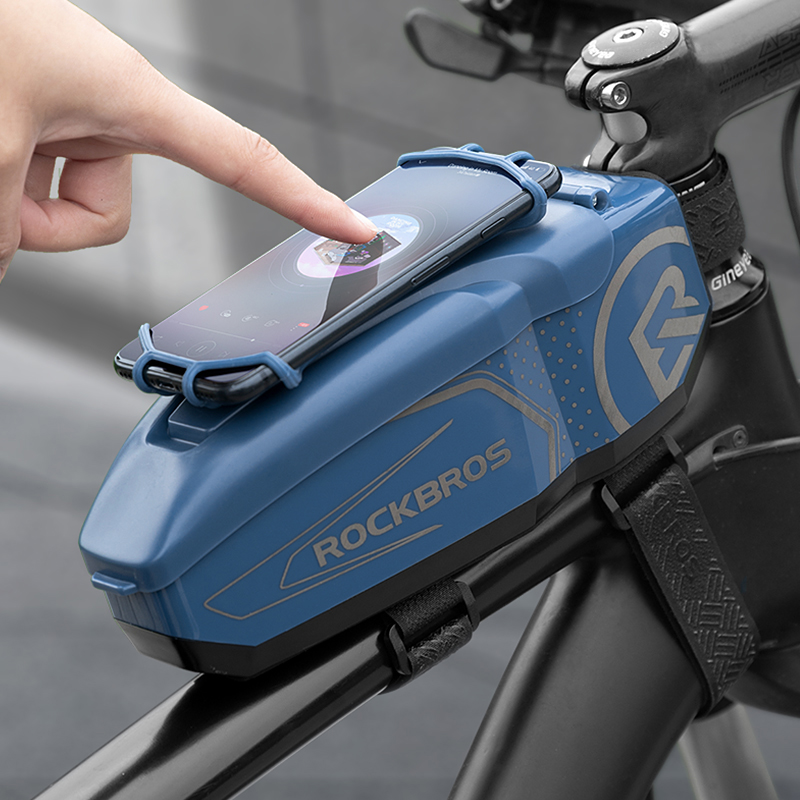 ROCKBROS Rainproof Bike Bag For 4-6.5' Front Phone Bag Special PC Hard ...