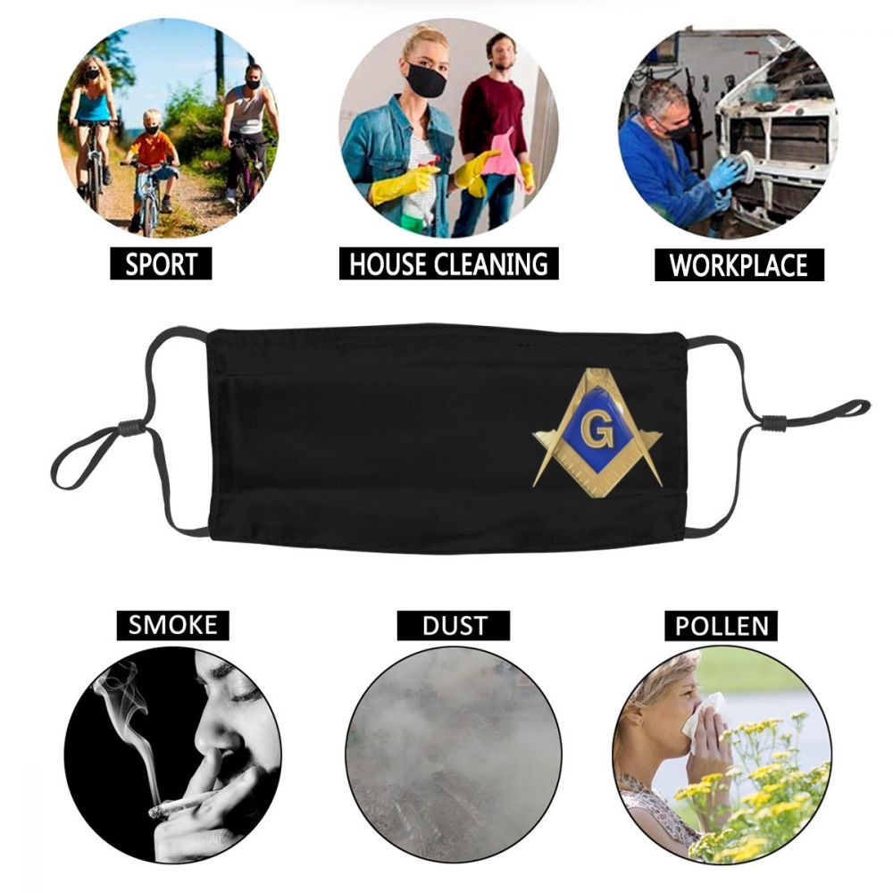 Freemason Gold Square Masonic Mask Dustproof Mason Protection Cover ...