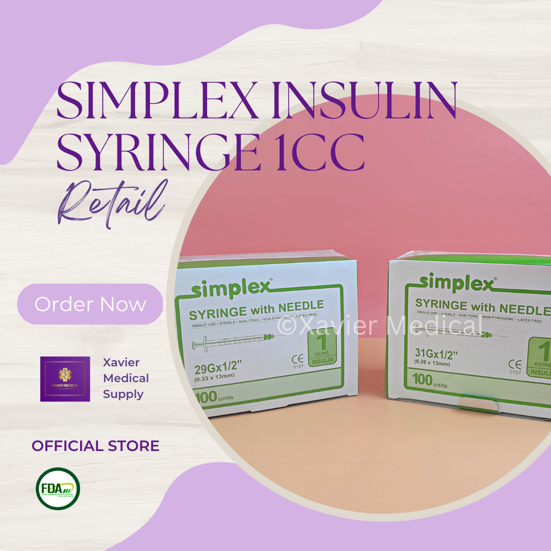 SIMPLEX Insulin Syringe 29gx1/2 / 31gx1/2 Retail (Sold per Box) | Lazada PH