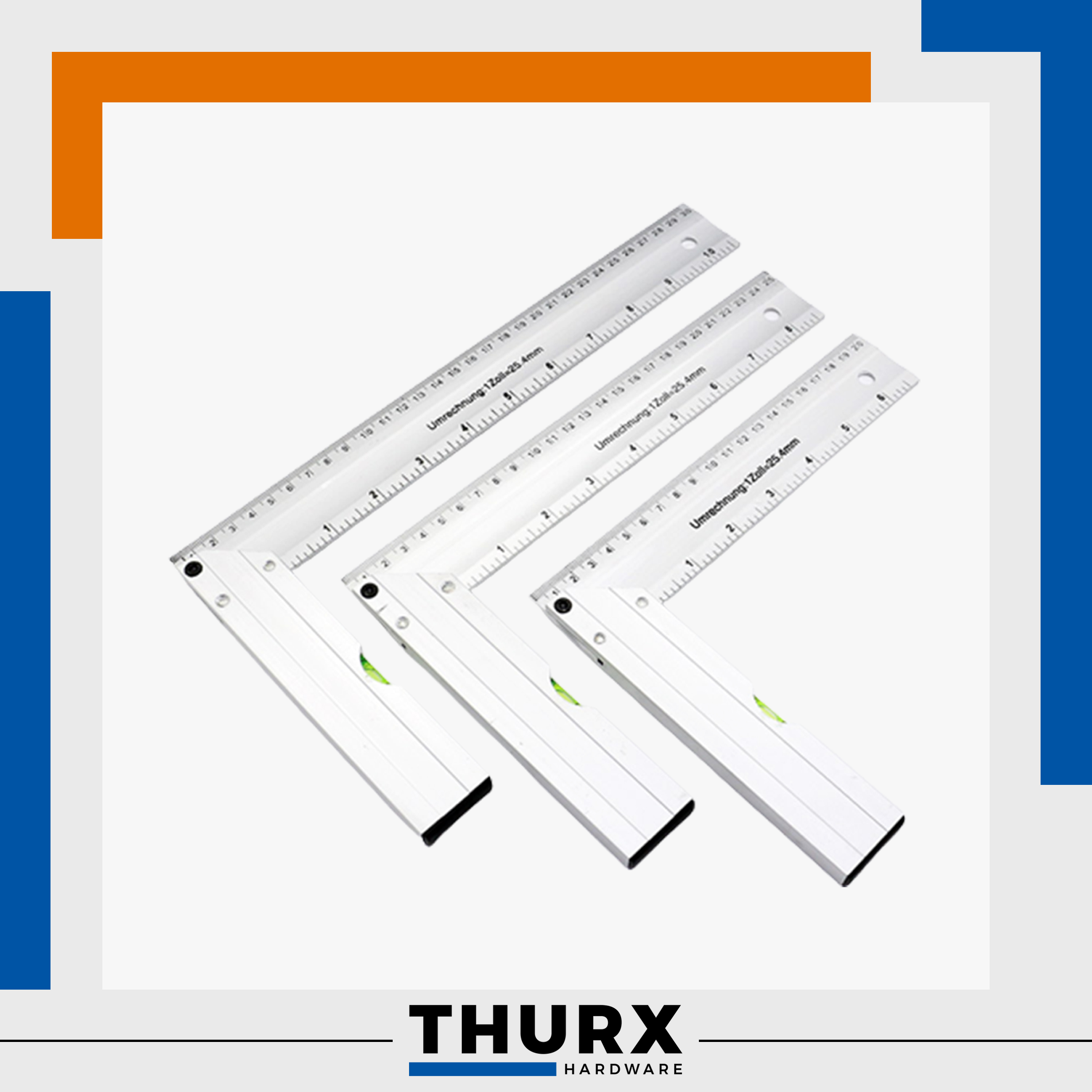 Thurx Aluminium Square 30cm 50cm 60cm with Level Bar L Square Angle ...