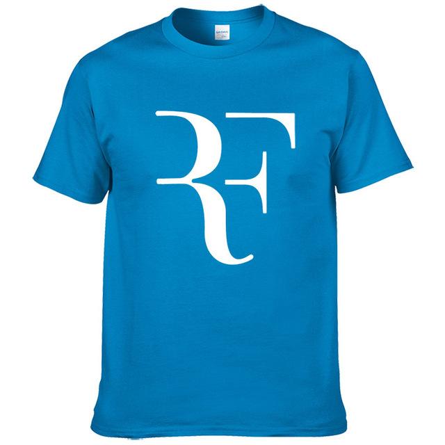 Fashion Roger Federer RF Print T Shirt Men Short Sleeve Tshirts Tops ...