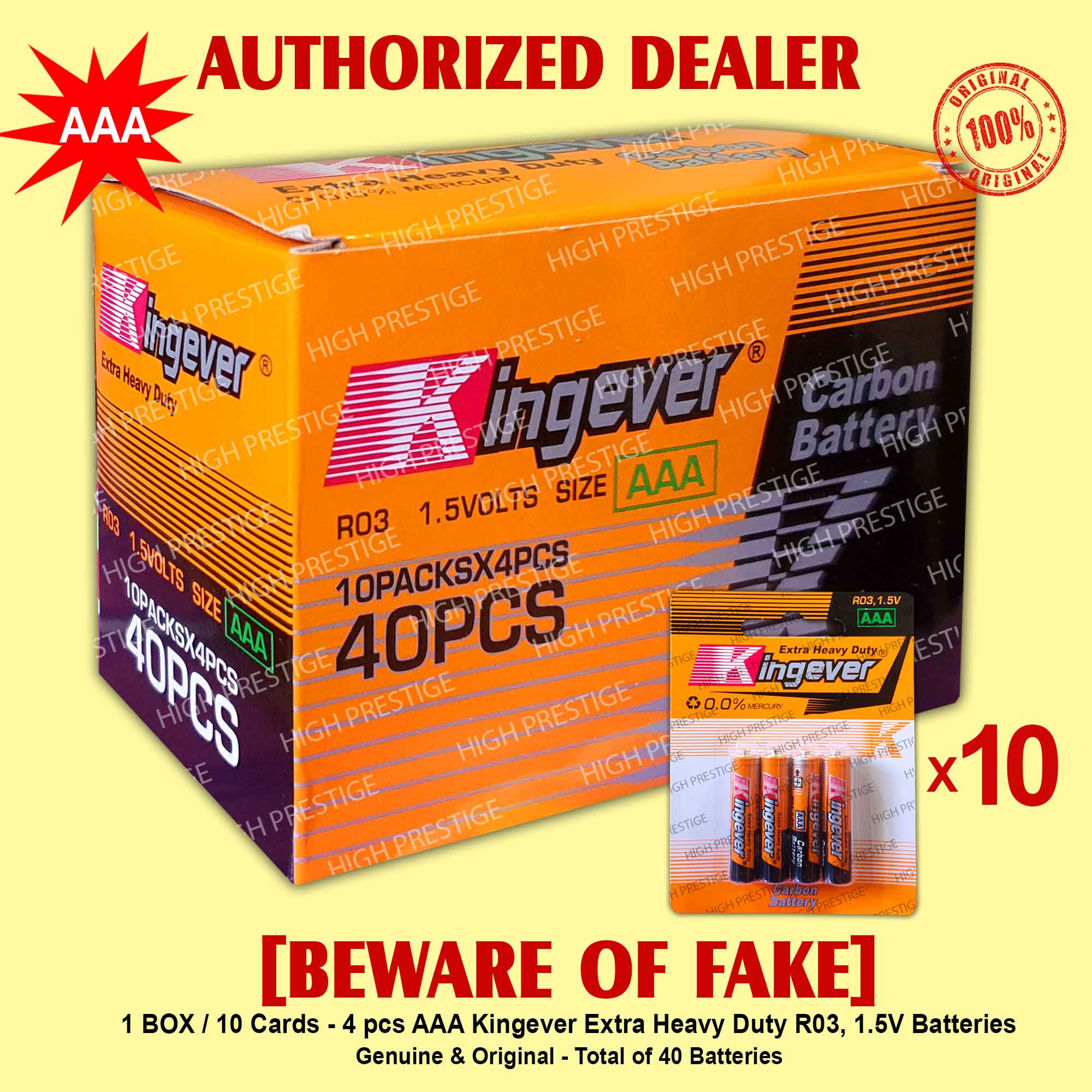 King Ever Battery Batteries AAA Triple A 4 pcs AAA Batteries per Card ...