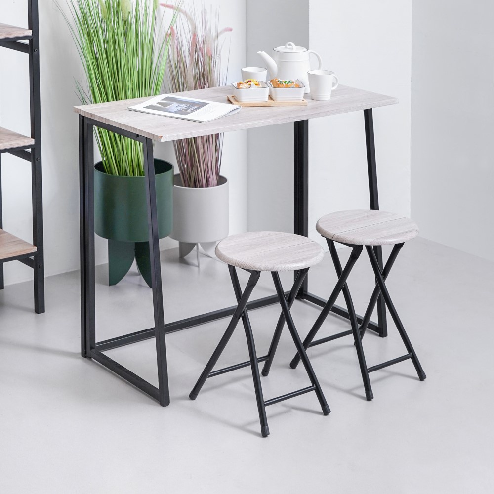 Bar Table and Chairs Simple Assembly Integrated Dining Table and Chair ...
