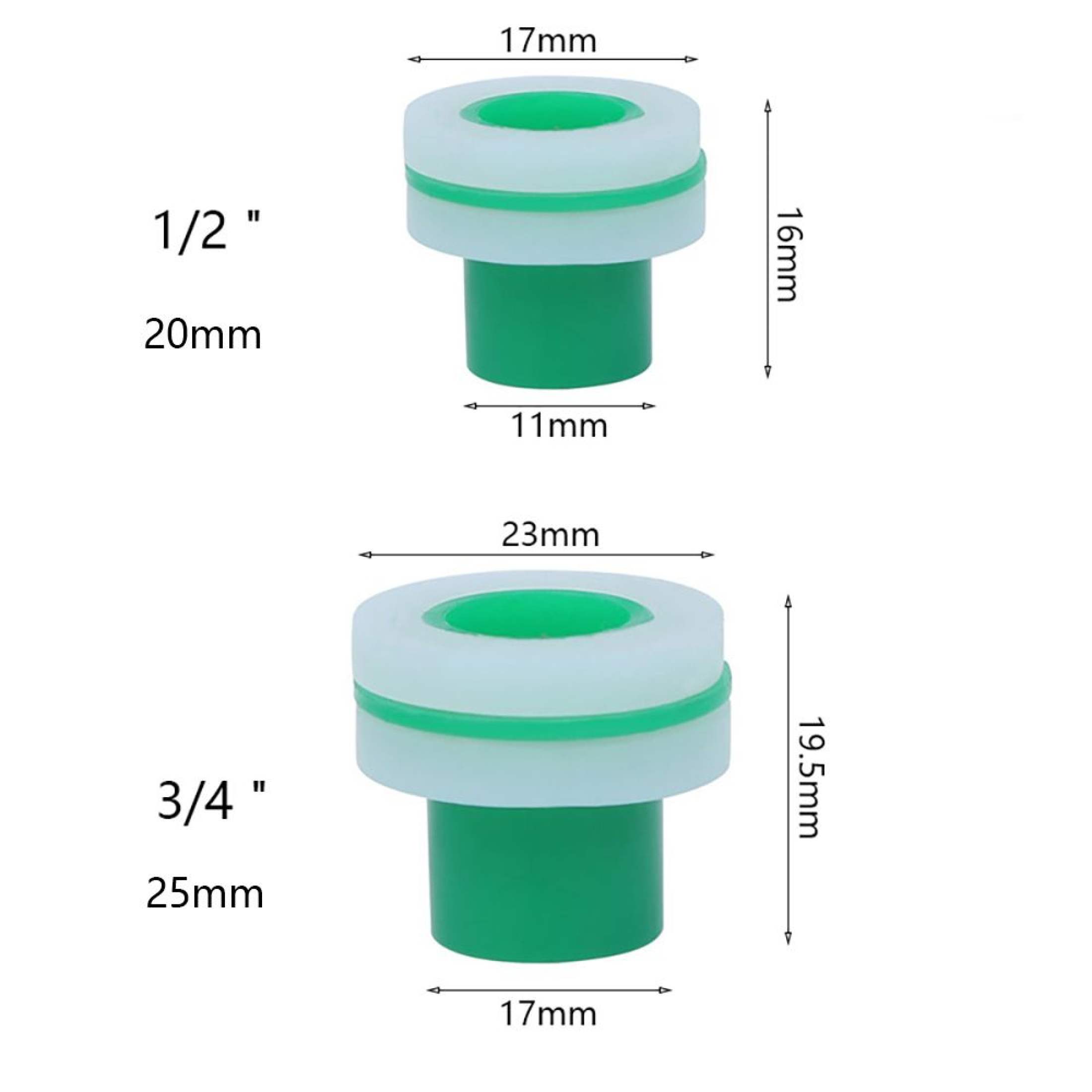 5Pcs 1/2" 3/4"PER PPR plumbing leak proof pad silicone gasket sealing ring1/2' triangle valve ...