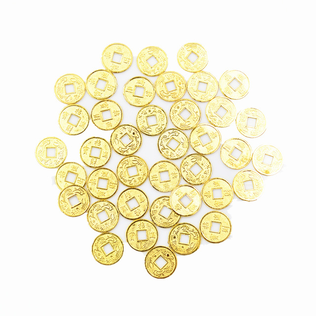 2.8CM Golden Chinese Ancient Feng Shui Lucky Coin Good Fortune Dragons ...