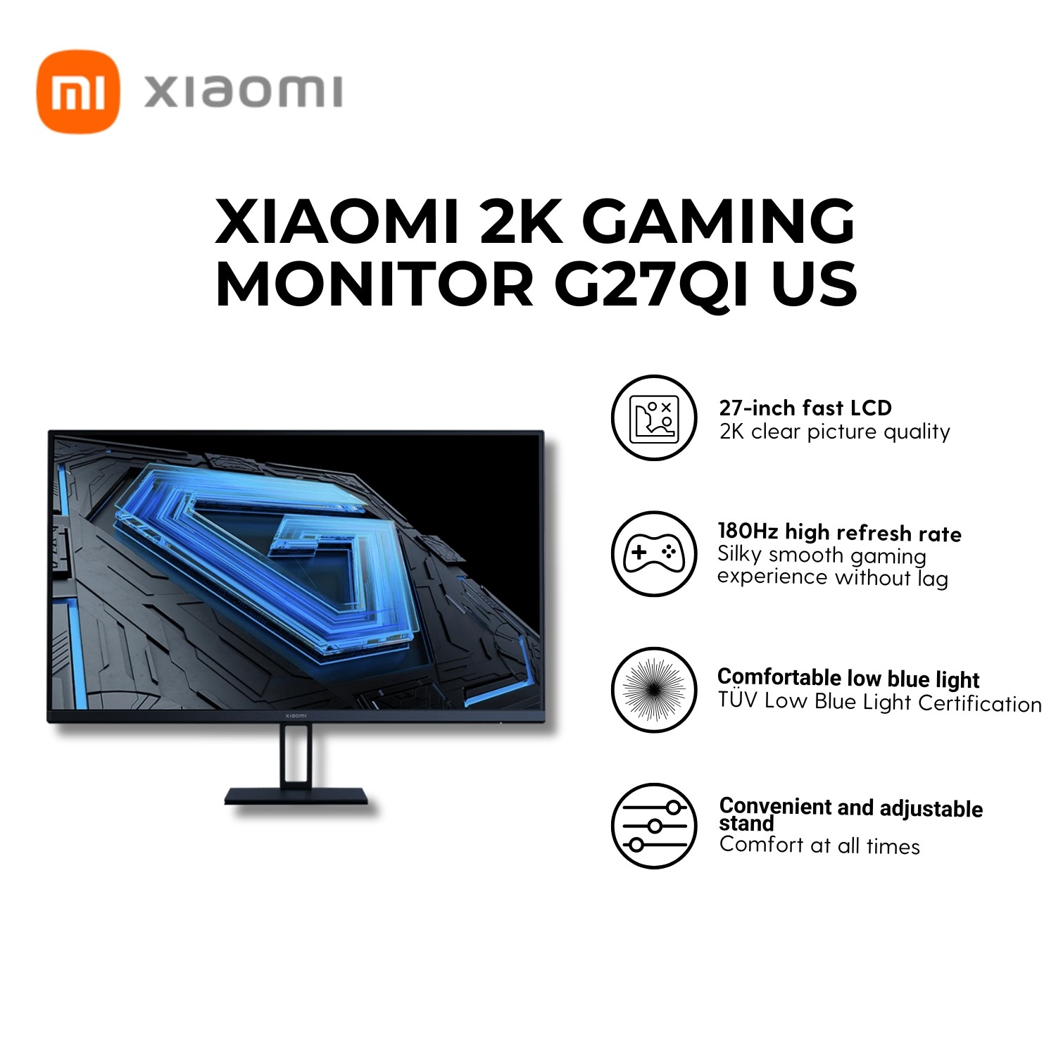 XIAOMI 2K GAMING MONITOR G27QI US l High-performance gaming monitor ...
