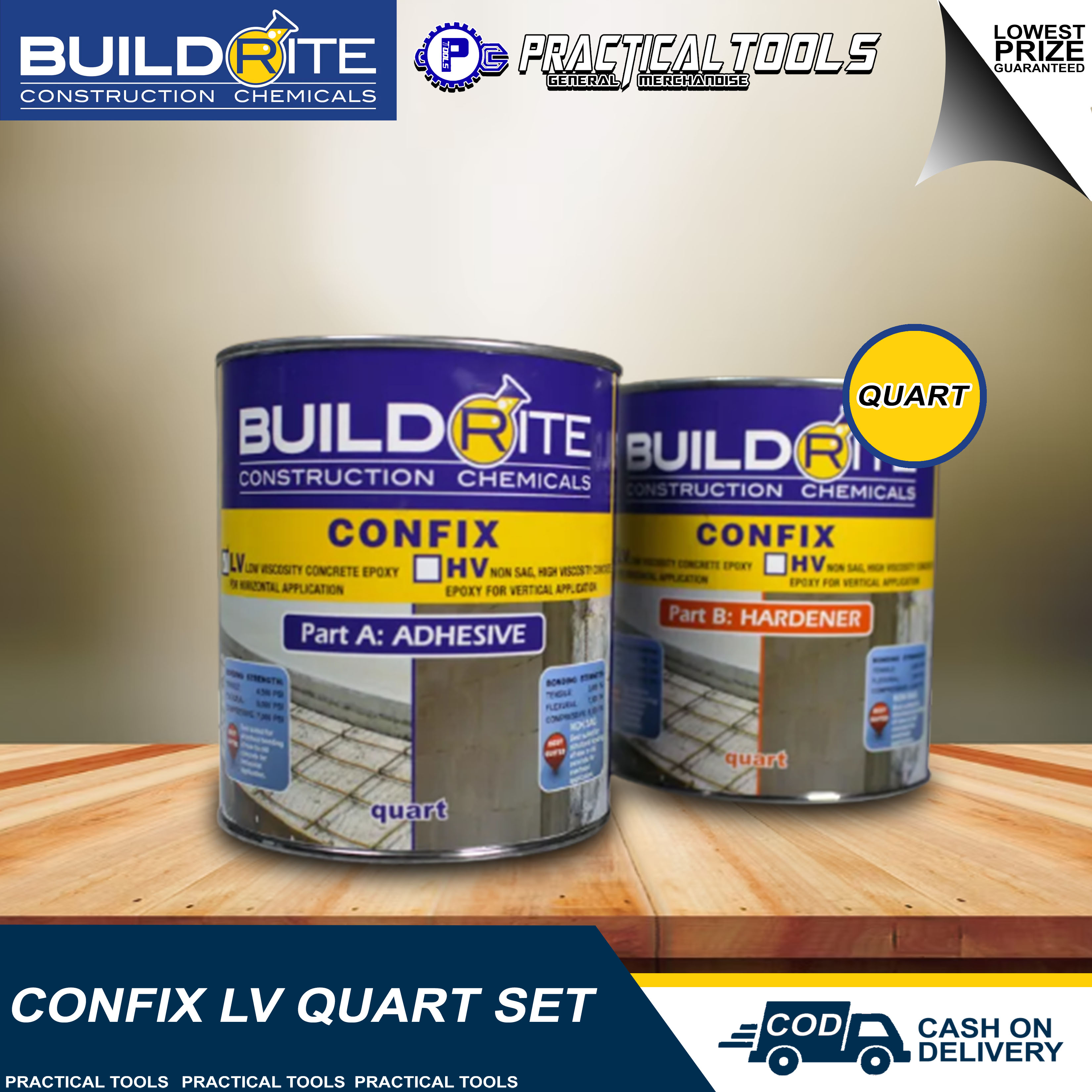 BUILDRITE CONFIX LV QUART SET Low viscosity concrete epoxy for horizontal application | Lazada PH
