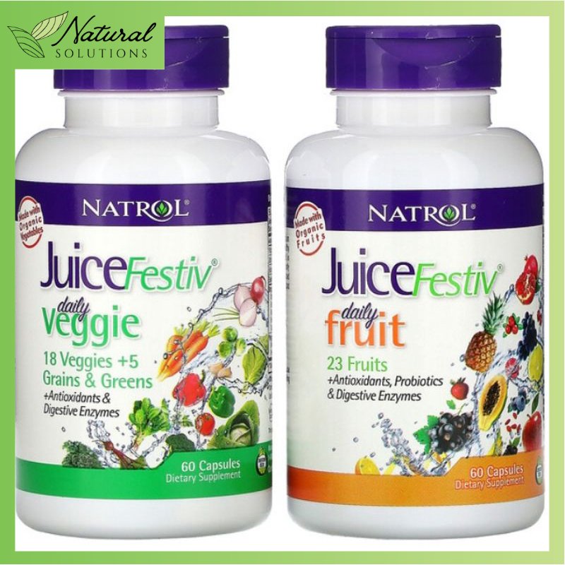 Natural Solutions Natrol JuiceFestiv, 2 Bottles, 60 Capsules Each Your ...