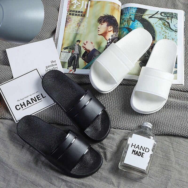 JEIKY. Couples Unisex Shinny PU Slides Rubber Sandals #SM457 (add one ...