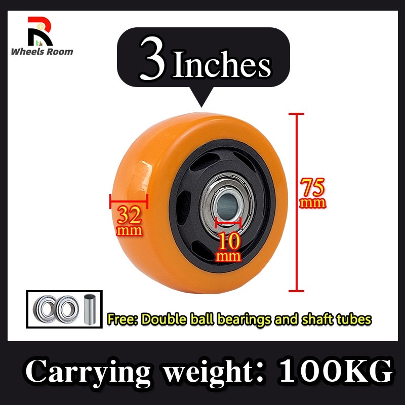 Caster Heavy Duty PU Wheel，push cart wheel，No Steel Frame3/4/5 InchPU ...