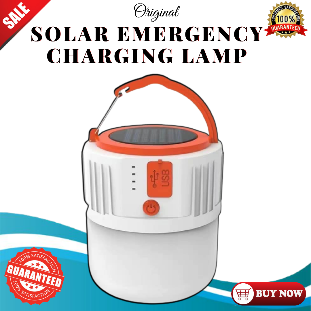 TRENDING & BEST SELLING SOLAR EMERGENCY CHARGING LAMP W/Power bank function /HIGH QUALITY 100 % ...