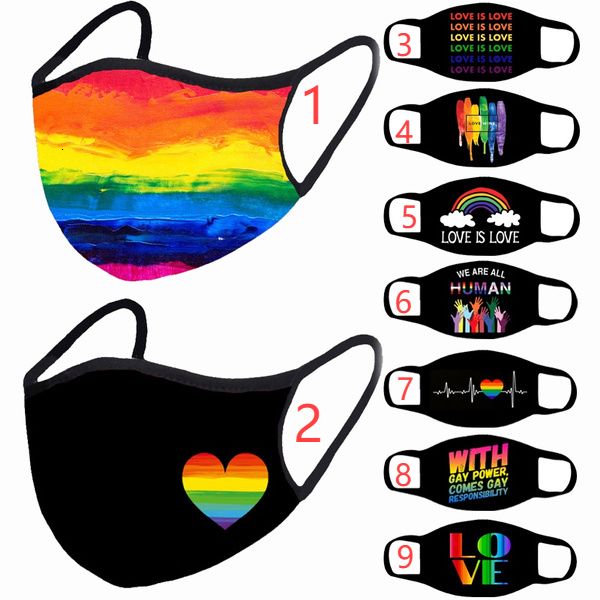 Heart Rainbow LG Pride Cotton Face Mask Cloth Unisex Reusable Washable ...