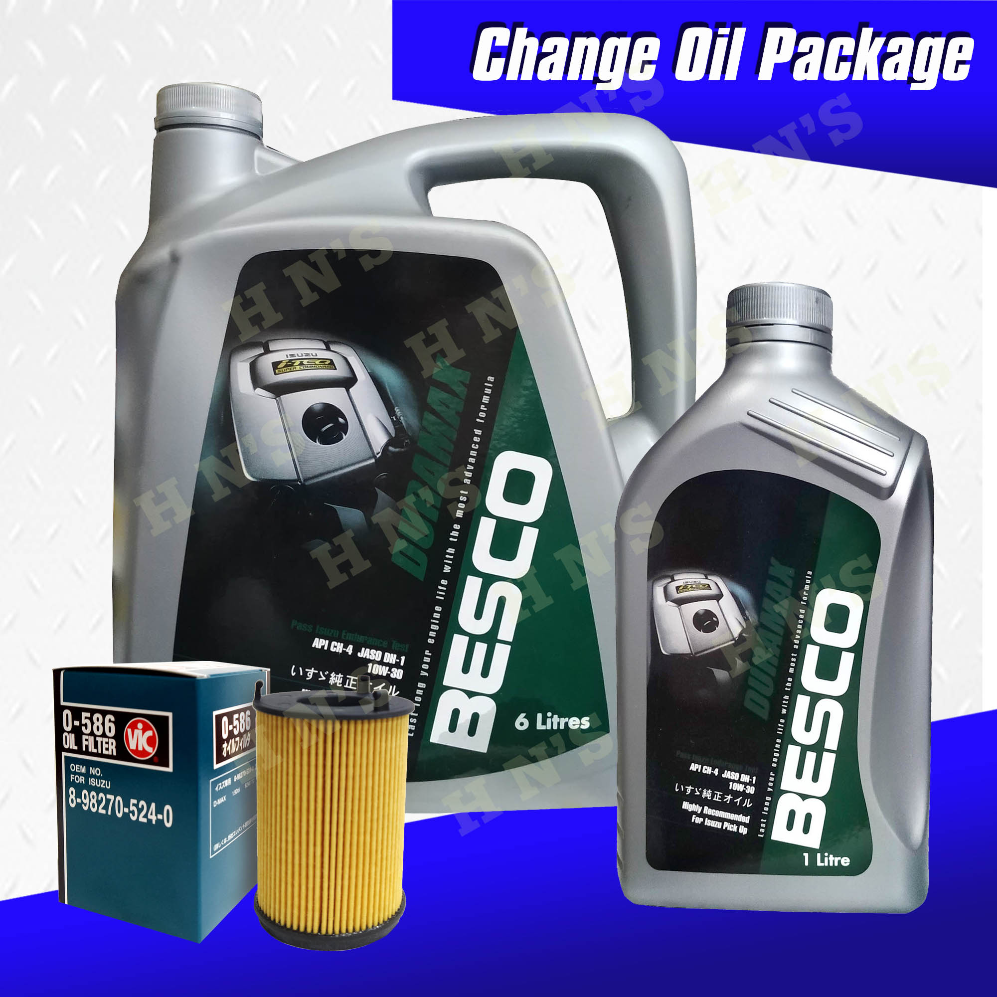 BESCO Duramax Genuine Isuzu Engine Oil 10W-30 Oil Change Package for ...
