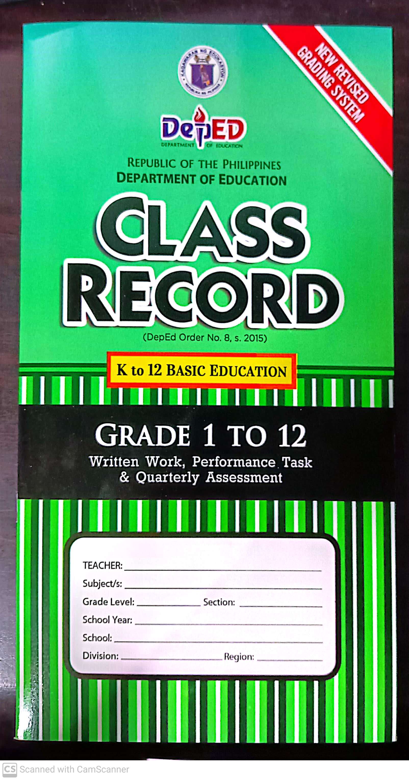 CLASS RECORD FOR PUBLIC AND PRIVATE SCHOOLS grade 1-12 | Lazada PH